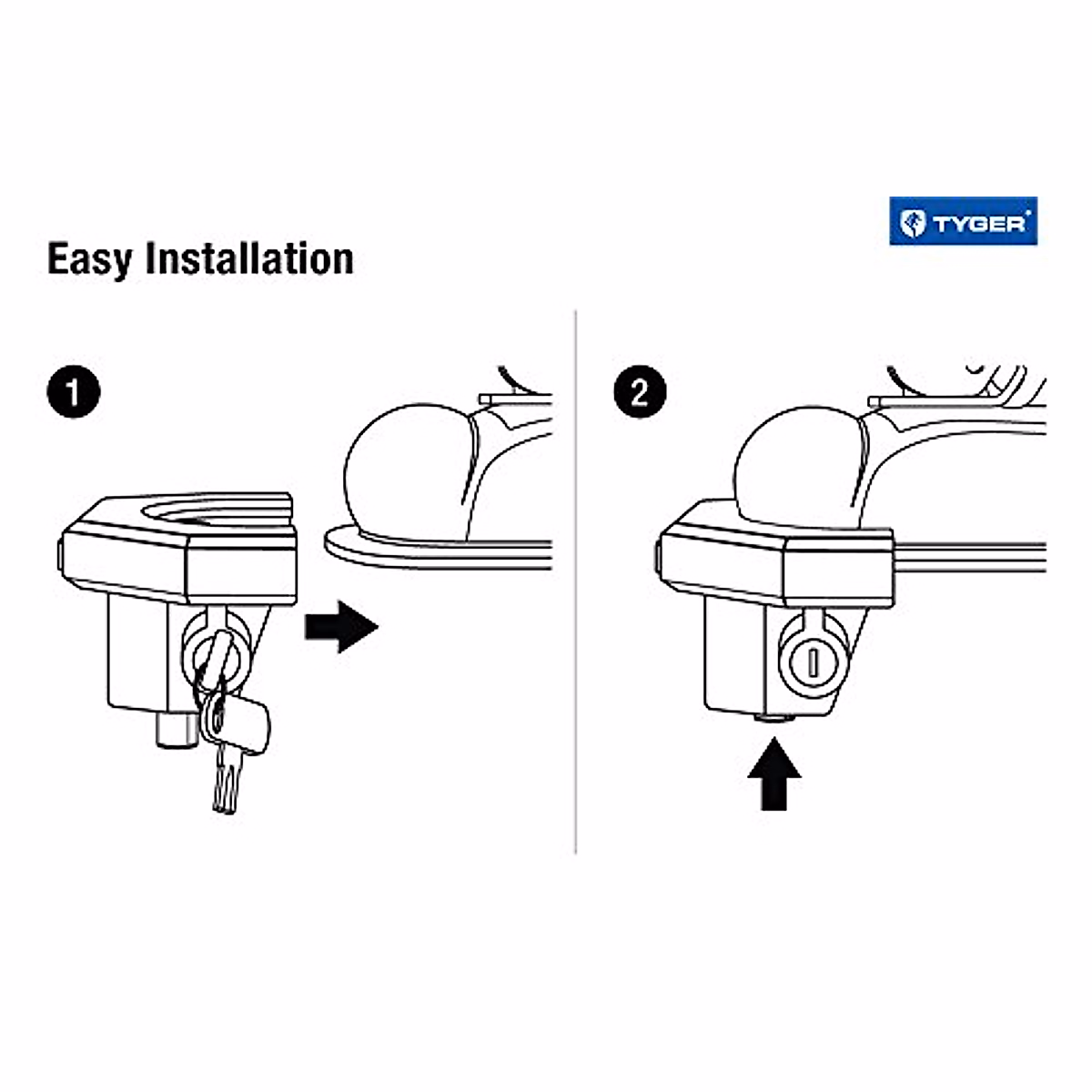 Tyger Auto TG-CL2U006B Coupler Lock for 2" Trailer Coupler (Coupler Lip Width < 3-3/4"; Coupler Height < 5/16"; Coupler Ball < 2-1/2")