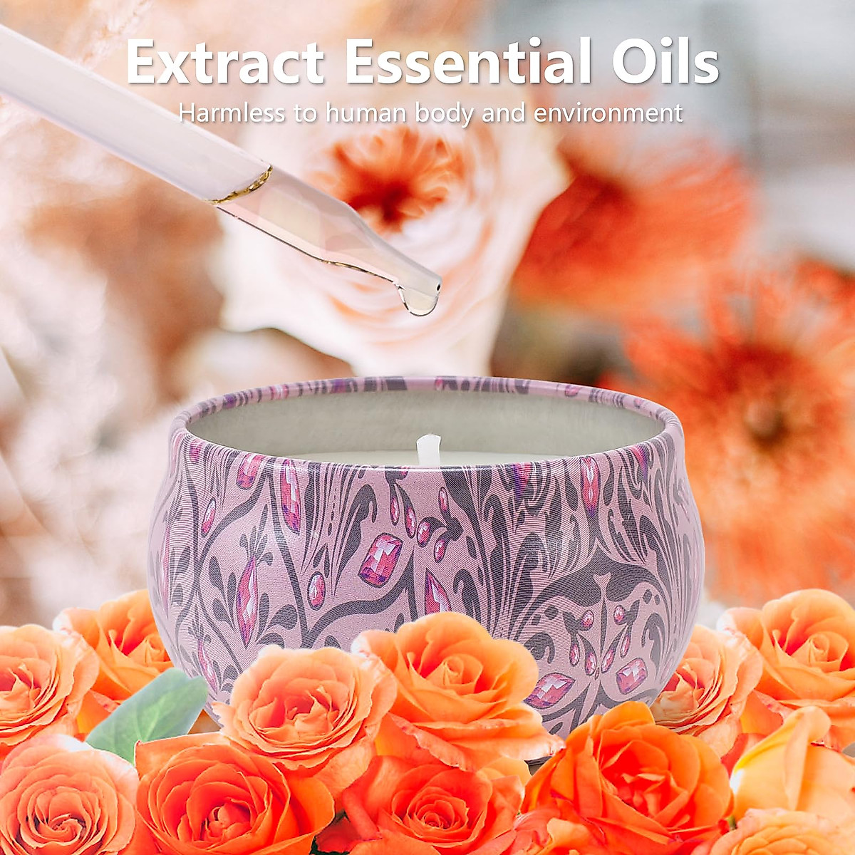 Candles Gifts for Women 3 Pack 2.5 oz Natural Floral Lavender Cherry and Rose Candles Set, Aromatherapy Candles for Home Scented, Portable Small Jar Candles Set for Travel, Spa, Bath, Yoga