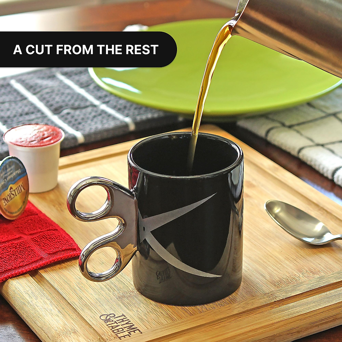 Scissors Handle Coffee Mug, 11oz - Fairly Odd Novelties - Fun Barber Hairdresser Arts 7 Crafts Tea Cup Gift