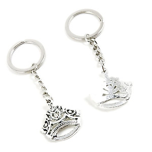 100 Pieces Keychain Keyring Door Car Key Chain Ring Tag Charms Supplies Y1NH3V Crown