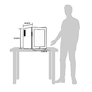 NewAir Electric Cigar Humidor Wineador | 250 Count | Stainless Steel Cooler with Opti-Temp Heating, Cooling Function 54-74F, and Spanish Cedar Shelves NCH250SS01