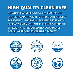 Sugar Free Magnesium Gummies, Triple Magnesium Supplement | Magnesium Glycinate, Malate, Citrate w/ D3 B6 B12, 260mg Chelated for High Absorption, for Calm, Sleep, Mood & Muscle Cramp, Vegan, 2 Pack