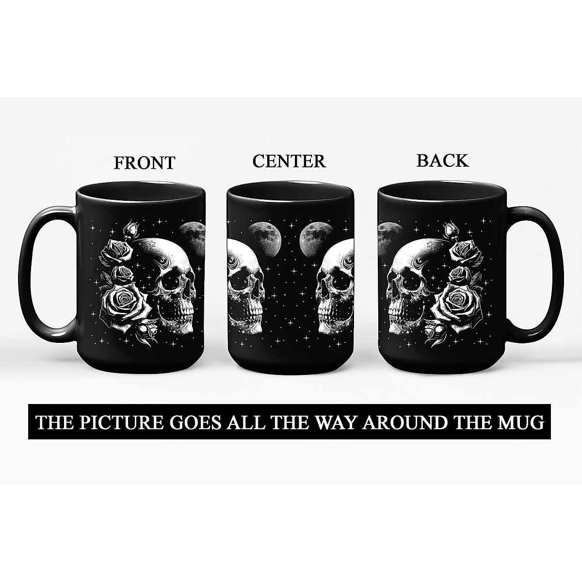 Skull Mug 15Oz Goth Gifts For Women Skull Gifts For Women - Witch Gifts Skull Gifts For Men Unique Skull Halloween Mug - Goth Decor Goth Mug - Skull Cup Gothic Gifts For Men Gifts For Gothic Women