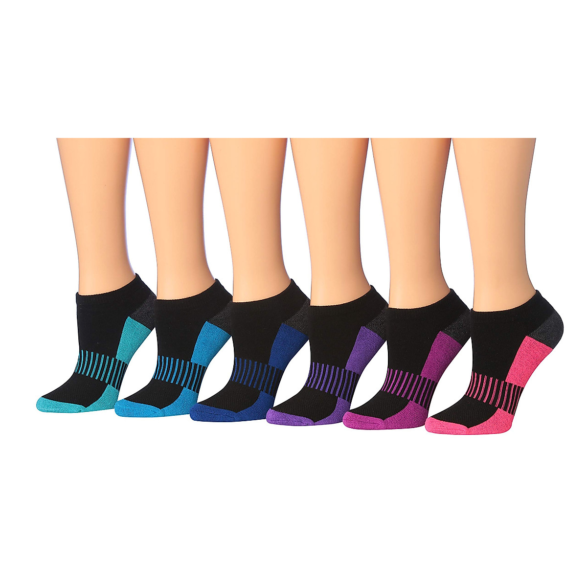 Tipi Toe Colorfut Women's 12-Pairs Low Cut Athletic Sport Peformance Socks WS17