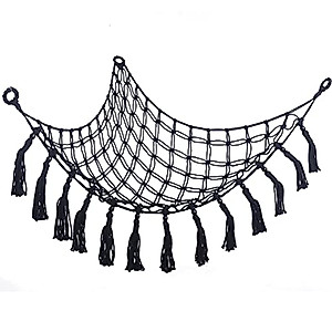 Enfudid Large Stuffed Animal Toy Hammock, 47 inch Toy Hammock Organizer for Stuffed Animal Display Corner Plush Toys Net Holder Boho Decor for Nursery Playroom Bedroom Kids Room Storage