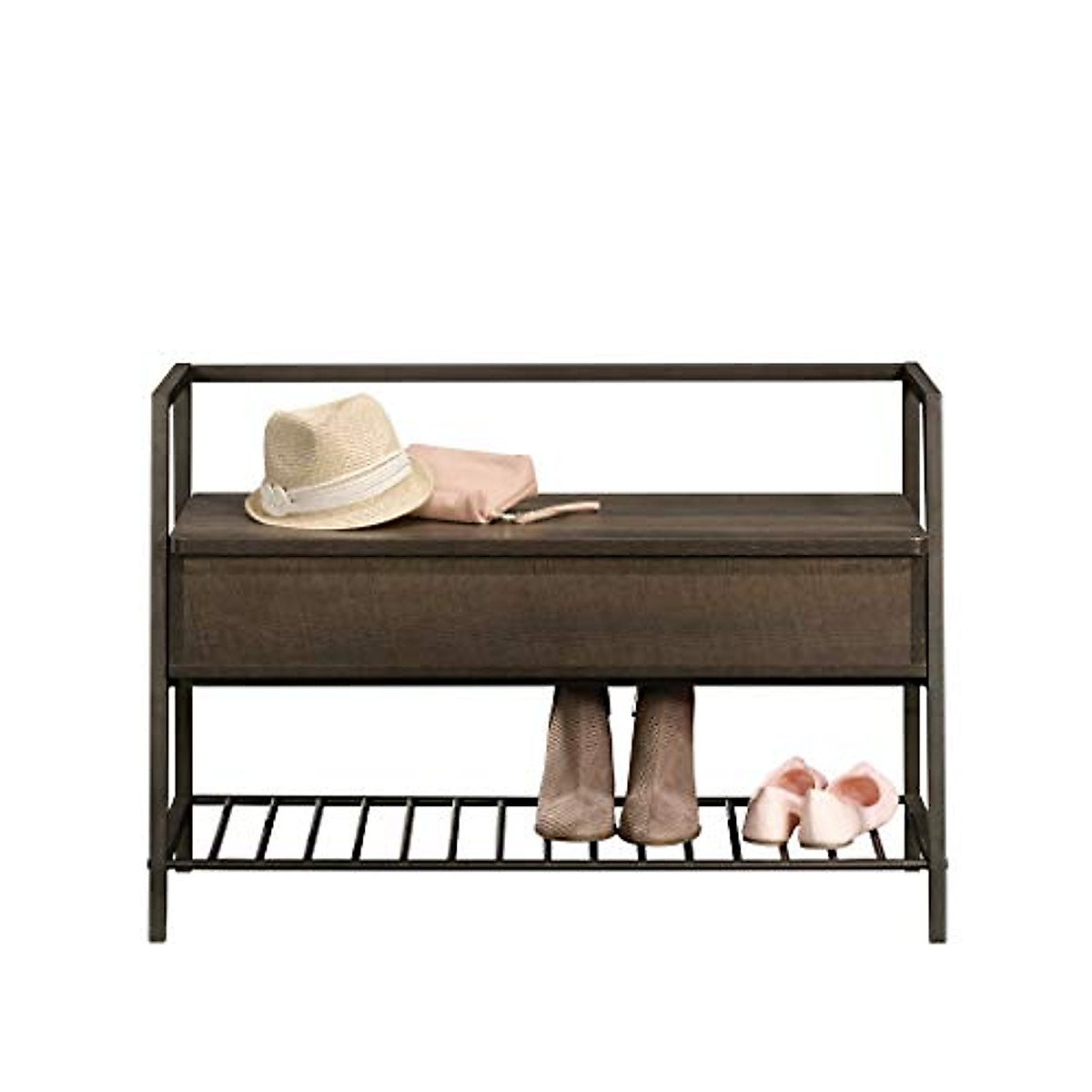 Sauder North Avenue Storage Bench, Smoked Oak finish