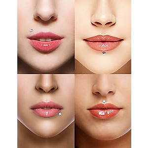 SCERRING 16g Lip Rings Labret Monroe Lip Rings Nail Tragus Helix Cartilage Earrings Studs Ring Medusa Piercing Jewelry Retainer 10mm 48PCS