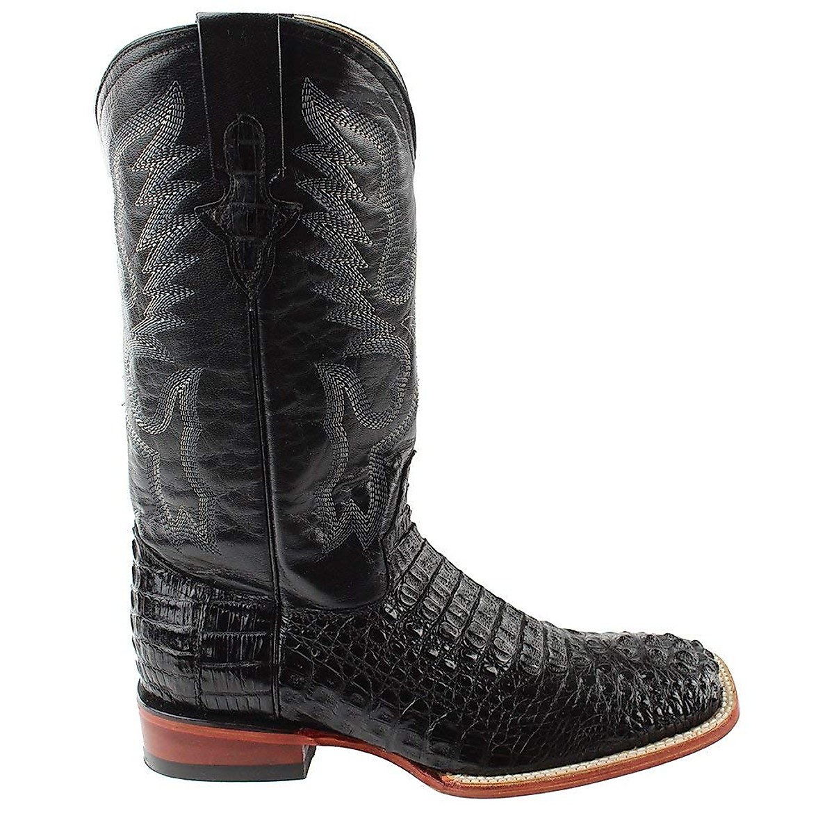 Ferrini Mens Hornback Embroidered Square Toe Dress Boots Mid Calf - Black - Size 10.5 D
