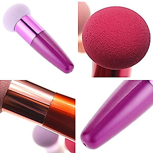 2Pcs Makeup Sponge Mushroom Facial Foundation Sponges Makeup Blending Sponge Powder Puff Makeup Tools with Handle Case for Liquid Foundation Creams and Powders