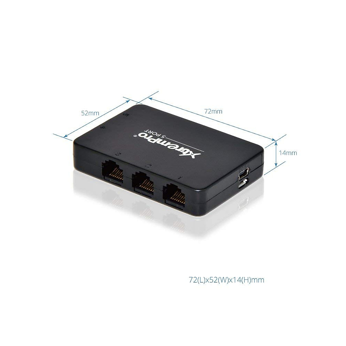 XtremPro 5-Port USB Powered 10/100Mbps Ethernet RJ45 Network Switch Hub - Black (61025)