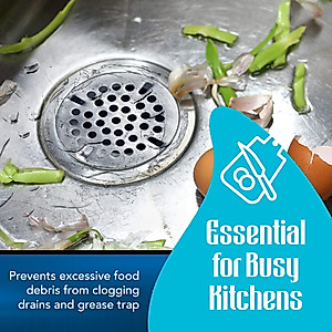 STEADYKLEEN - 3.5-inch Commercial Sink Strainer on 3 Tier Sink Twist Waste Drain, Durable Flat Kitchen Strainer with Tabs, (not Meant for Residential use)