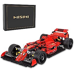 MISINI 1100PCS Technik Building Blocks Racing Car Formula F1 Model,1:10 MOC Creative Building Block Sports car (Red)