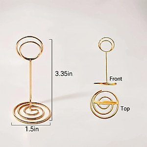 10Pcs Gold Table Number Holders with 10 Table Numbers Cards - 3.35 Inch Table Number Stands – Name, Picture, Place Card Holder for Centerpieces, Wedding Reception, Birthday, Restaurant & Parties