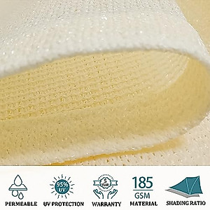 Shade&Beyond Shade Sail Sun Canopy 8'x 10' Rectangle UV Block Sun Sail Shade for Patio Deck Yard and Outdoor Activities Cream, (We Make Customized Size)