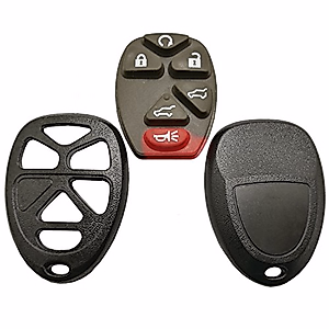 J-ACCES Replacement Key Fob Case Shell for 2007-2014 Chevy Tahoe Suburban 2007-2014 Cadillac Escalade 2007-2014 GMC Yukon 6 Buttons Pad Cover Keyless Entry Remote Car Key Casing (Black)