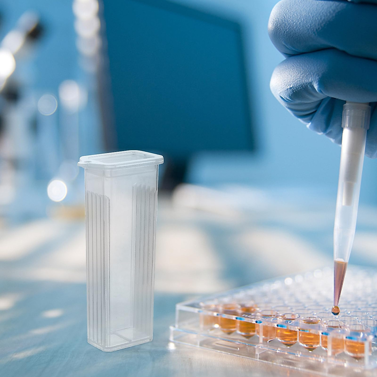 Baluue 20pcs Polypropylene Slide Mailer, 87mm x 27mm End Opening Plastic Slide Mailer with Flip Top Lid for 5 Slides for Microscope Slide Holder