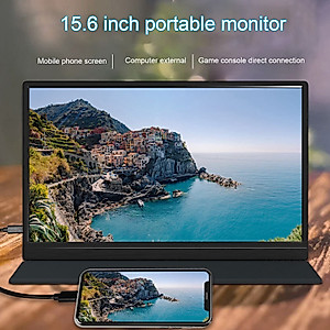 ZTGD 15.6'' Professional Portable Monitor (1920X1080) FHD, Portable Travel Monitor for Laptop USB-C HDMI Gaming Ultra-Slim Display w/Speaker, External Monitor for Laptop PC Phone PS5 Switch 13 B