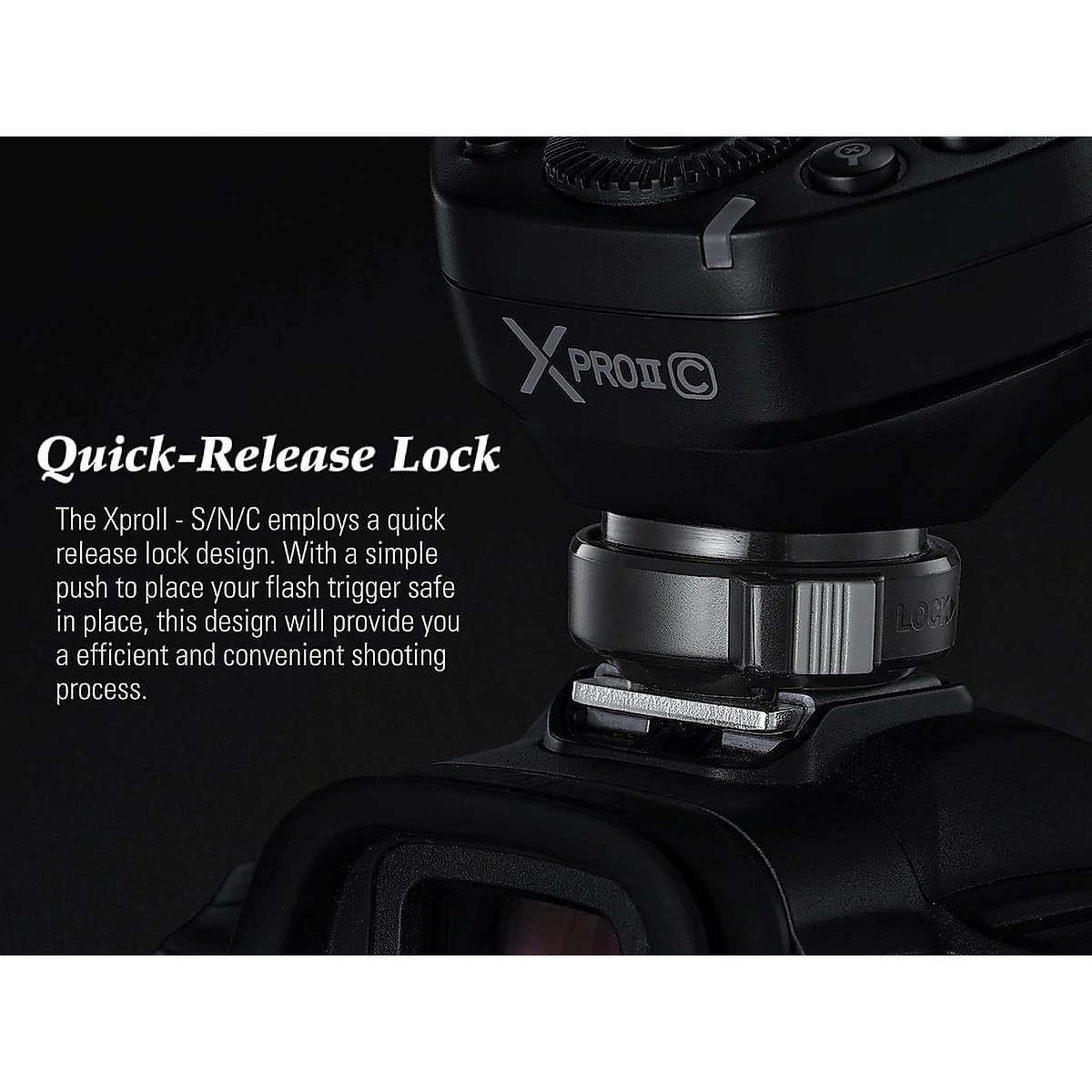 Godox XProII-S TTL Wireless Flash Trigger Compatible for Sony, 1/8000s HSS 2.4G Wireless Flash Transmitter, TTL-Convert-Manual, Extra Large LCD Screen, Bluetooth Connection, New Hotshoe Locking