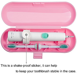 Nincha Portable Electric Toothbrush Travel Case for Philips Sonicare Series-Durable, Environmentally Friendly, Breathable, Food-Safe Plastic Material(Pink)