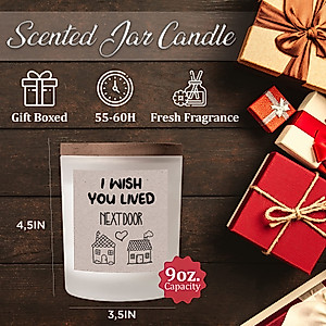 Veracco I Wish You Lived Next Door Candle Birthday Gifts for Her Him Women, Mom, Sister, Bestfriends, Coworkers Gifts- Relaxing Gifts, BFF Gifts (Lavender)