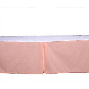 Bacati - Olivia Tribal Coral/Navy Crib/Toddler Bed Skirt Dust Ruffle (Solid Coral)