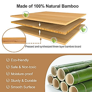 Ekomx Stackable Modular Wine Rack, 36 Bottle Freestanding Storage Bamboo Wine Holder Display Shelves, Sturdy and Durable, Wobble-Free, Perfect for Bar, Wine Cellar, Basement, Cabinet, Pantry(9x4 Rows)