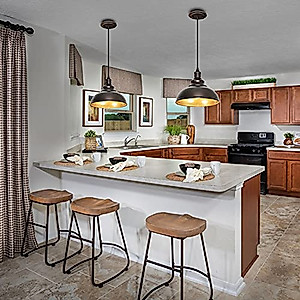 ALAISLYC 2 Pack Bronze Pendant Lights Kitchen Island Industrial Adjustable Hanging Barn Light Fixtures