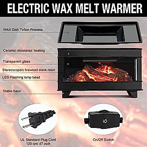 YSong Freestanding Flickering Fireplace Wax Warmer,Electric Wax Melt Warmer,Wax Warmer for Scented Wax Melts,Metal Wax Melter,Wax Burner Fragrance Warmer for Home Decor Office,Birthday Gifts for Women