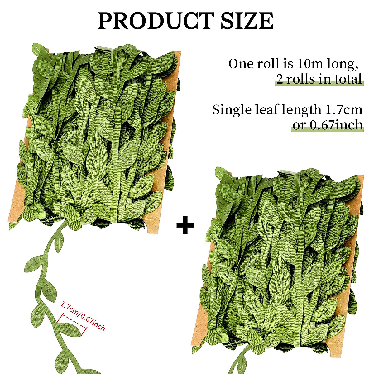 2 PCS 66ft Artificial Vines Artificial Eucalyptus Leaf Garland Fake Hanging Plants Leaves Ribbon Green Leaves Ribbon Decorative for Baby Shower Home Wedding Party Balloon Garland DIY Craft