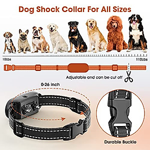 Yawpet Dog Shock Collar with Remote, Rechargeable Waterproof E Collar with 1600FT Range, 3 Training Modes & Security Lock for Large/Medium/Small Dogs