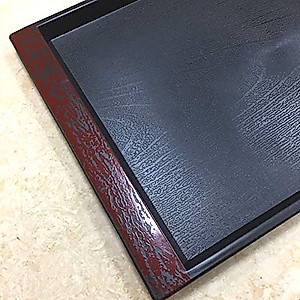 DayCount Melamine Serving Tray Large Rectangle - 14.8'' x 9.5'' Wood Grain Black Plastic Plate or Platter for Parties, Dinner, Thanksgiving, BBQ & Baking