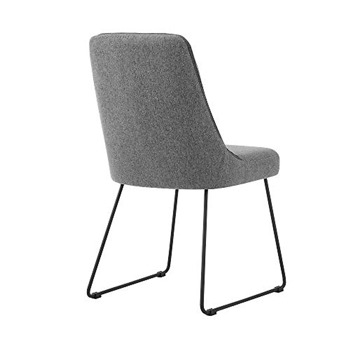 Armen Living Quartz Gray Fabric and Metal Dining Room Chairs-Set of 2, 34" H