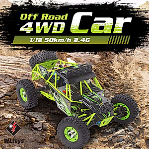 GoolRC WLtoys 12428 RC Car, 1/12 Scale 4WD 50km/h High Speed RC Rock Crawler, 2.4Ghz Remote Control Off Road Truck for Adults & Kids