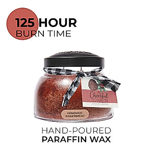 A Cheerful Giver - Homemade Gingerbread Mama Scented Glass Jar Candle (22oz) with Lid & True to Life Fragrance Made in USA