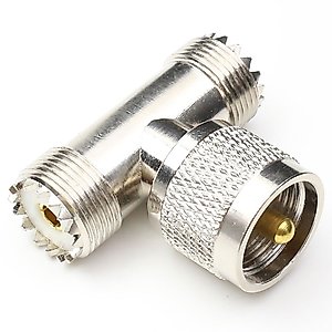ANHAN UHF Male to UHF Female Tee Connectors, Pl259 Tee Connector pl259 Coaxial Cable Adapters SO239 Splitter for Ham Radio CB Antenna 1Pack