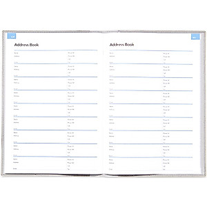 2024 Monthly Calendar Planner Organizer Date Log | 14 Month-at-a-Glance 10 X 7 Grey Sleek Denim Cover Blue Strip - Appointment Agenda Goals Accountability Meetings Book to Do List Time Management