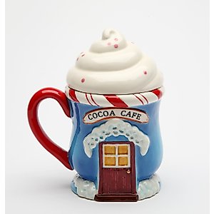 Cosmos Gifts Santa's Village Covered Ceramic Mug, 6-1/8-Inch