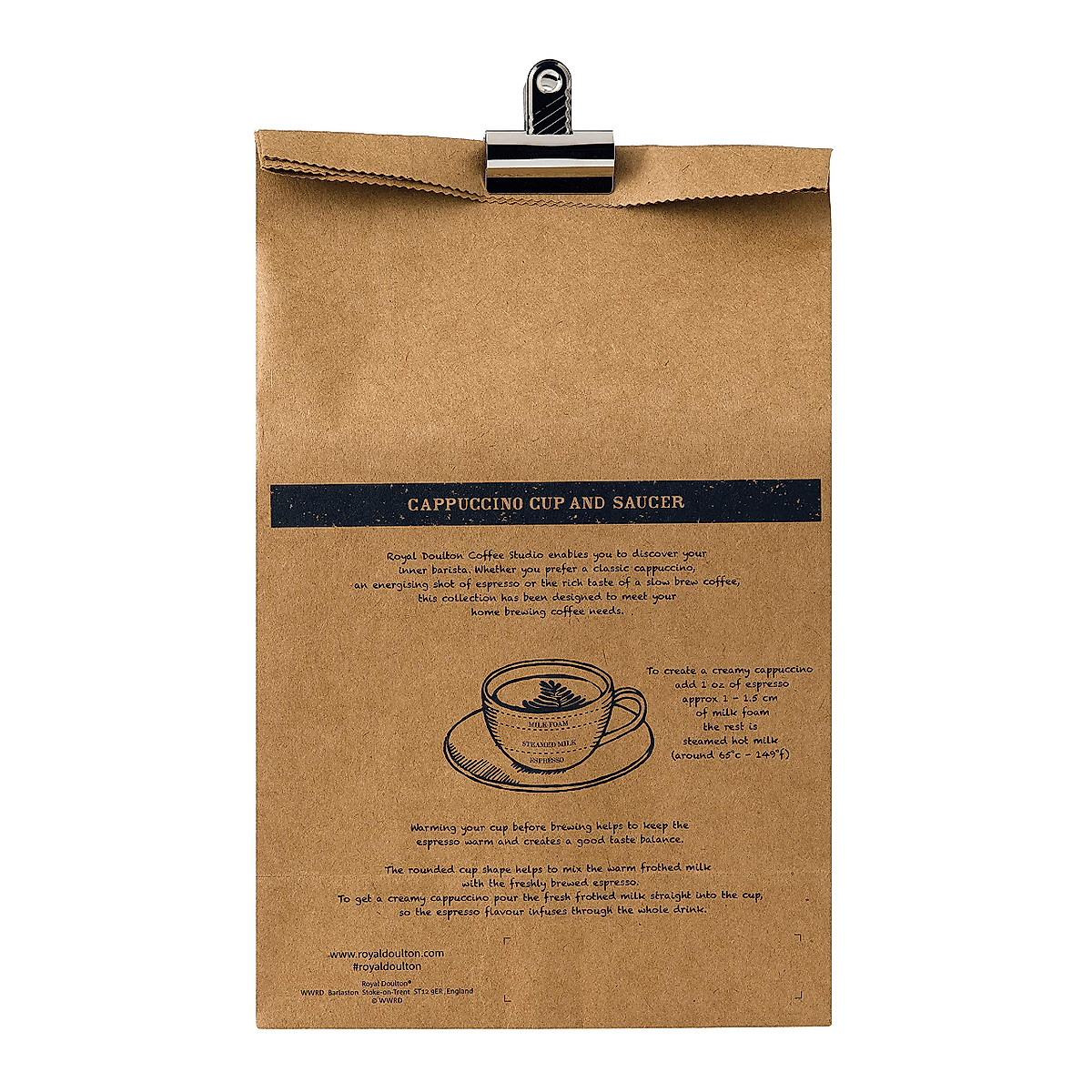 Royal Doulton Coffee Studio Cappuccino Cup & Saucer Set, 1 Count (Pack of 1), Gray