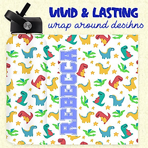 MESHELEY Personalized Water Bottles Custom for Women Men Girls Boys with Straw Names Photo Customized Water Bottle Gifts for Mom Dad Mother's Day Father's Day Graduation School Sports