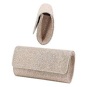 Naimo Flap Dazzling Small Clutch Bag Evening Bag With Detachable Chain (Champagne)
