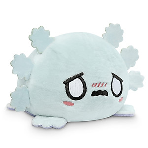 TeeTurtle - The Original Reversible Axolotl Plushie - Light Blue + Purple - Cute Sensory Fidget Stuffed Animals That Show Your Mood