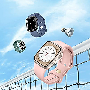 Maledan Compatible with Apple Watch Band 38mm 40mm 41mm 42mm 44mm 45mm 49mm Women Men, 6 Pack Silicone Sport Band Strap Wristband Compatible for Apple Watch Ultra Band iWatch Series 8 7 6 5 4 3 2 1 SE