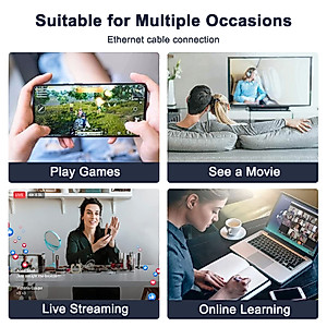 USB C to Ethernet Adapter, UWECAN 2 in 1 USB C to RJ45 Adapter with 60W PD Type-C Charge Port Supports 10/100Mbps Ethernet Network, Compatible for iPhone 15/16/Android/i-Pad Pro/Mac/Galaxy