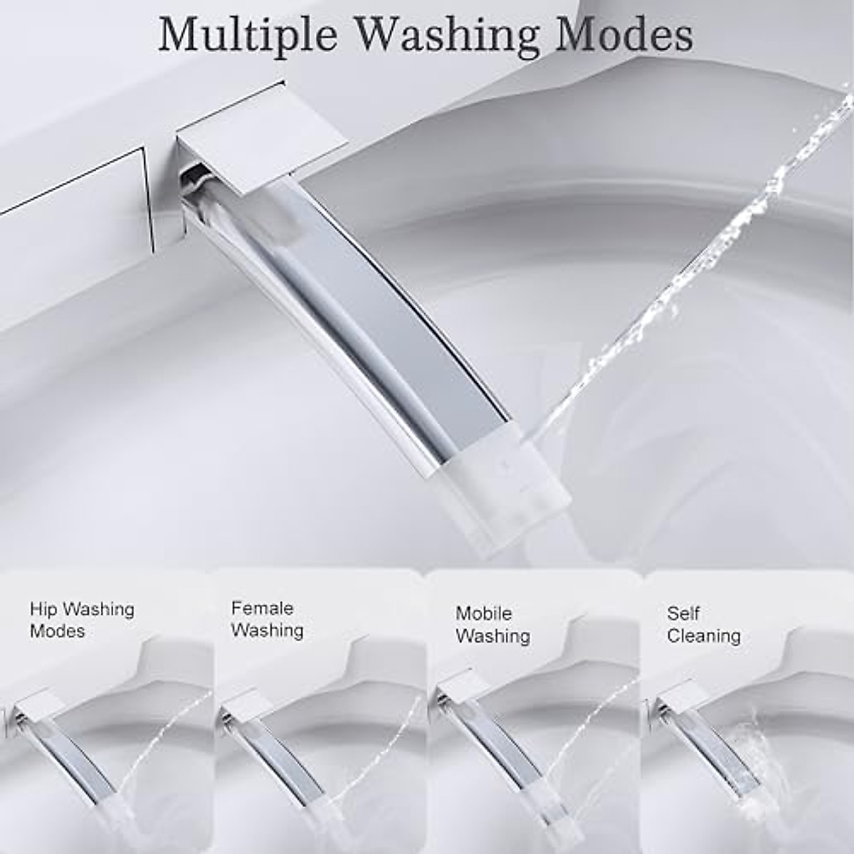 Smart Toilet with Auto Open/Close Lid, Bidet Toilet Pump-assisted, Blackout Flush, Heated Seat, Dual Auto Flush, Warm Water, Foot Sensor Operation, Tankless Elongated Toilets with LED Display