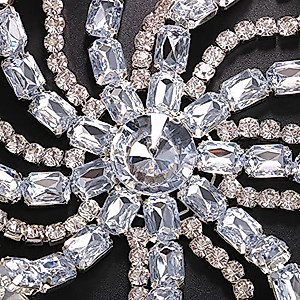 STONEFANS Vintage 1920s Rhinestone Headpiece Cap for Women Crystal Flapper Head Chain Hairpieces Gatsby Cleopatra Hair Accessories Silver