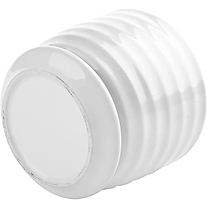 MyGift Modern Ribbed White Ceramic Indoor Plant Pot with Drainage Hole and Attached Saucer, Small Succulent Planter, Set of 3