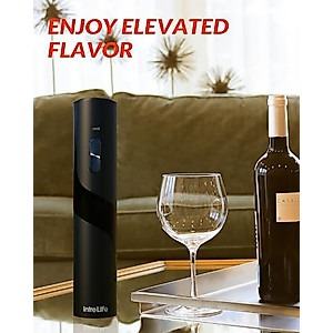 IntreLife 2 in 1 Electric Wine Opener Set,Rechargeable Wine Bottle Openers with Electric Vacuum Preserver,Wine Stopper,Foil Cutter,Automatic Wine Saver Pump Set