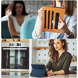 for iPad 9th/8th/7th Generation Case 2021/2020/2019 10.2 Inch Case with Built-in Pencil Holder, Folio Stand Cover with Multiple Angles & Auto Sleep/Wake for iPad 10.2 Inch 9/8/7 Gen, Navy Blue/Brown