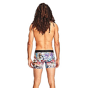 Robert Graham Grafitti Boxer Brief with Pouch-Men's Underwear, Teal