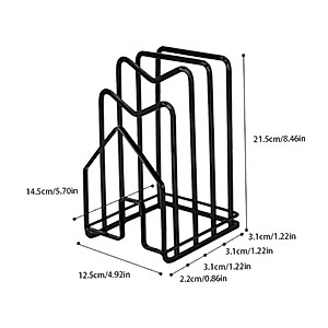 Eioflia Cutting Board Rack Holder,Chopping Board Organizer Stand Kitchen Pot Pan Lids Rack Organizer Flat Steel (Black) Chopping Board Rack, Pot Pan Lid Holder,Cutting Board Organiser, Stand